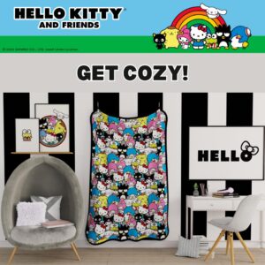 Franco Collectibles Hello Kitty & Friends Bedding Super Soft Cozy Blanket, 62 in x 90 in, (Officially Licensed Product)