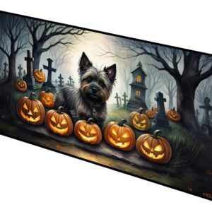 Caroline's Treasures Cairn Terrier Spooky Halloween Runner Mat 28x58 Front Door Mat Indoor Outdoor Rugs for Entryway Hallway Foyer Non Slip Washable Wide Doormat