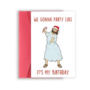 asmallgf happy jesus christmas cards for friends, naughty holiday card for family, great jesus dancing xmas greeting card, funny christmas gift ideas