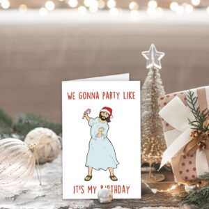 Asmallgf Happy Jesus Christmas Cards for Friends, Naughty Holiday Card for Family, Great Jesus Dancing Xmas Greeting Card, Funny Christmas Gift Ideas