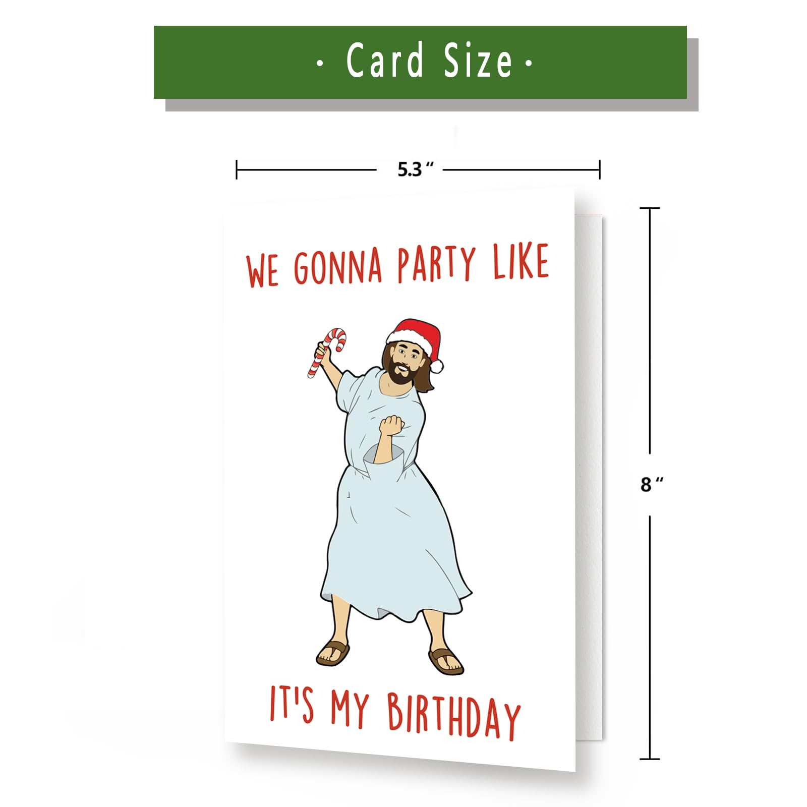 Asmallgf Happy Jesus Christmas Cards for Friends, Naughty Holiday Card for Family, Great Jesus Dancing Xmas Greeting Card, Funny Christmas Gift Ideas