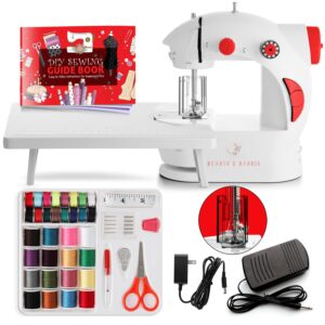 mini sewing machine for beginners adult, 48-piece portable sewing machine, dual speed small sewing machine, adults and kids sewing machine, travel beginner sewing machines with sewing kit and book