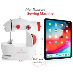 Mini Sewing Machine for Beginners Adult, 48-Piece Portable Sewing Machine, Dual Speed Small Sewing Machine, Adults and Kids Sewing Machine, Travel Beginner Sewing Machines with Sewing Kit and Book