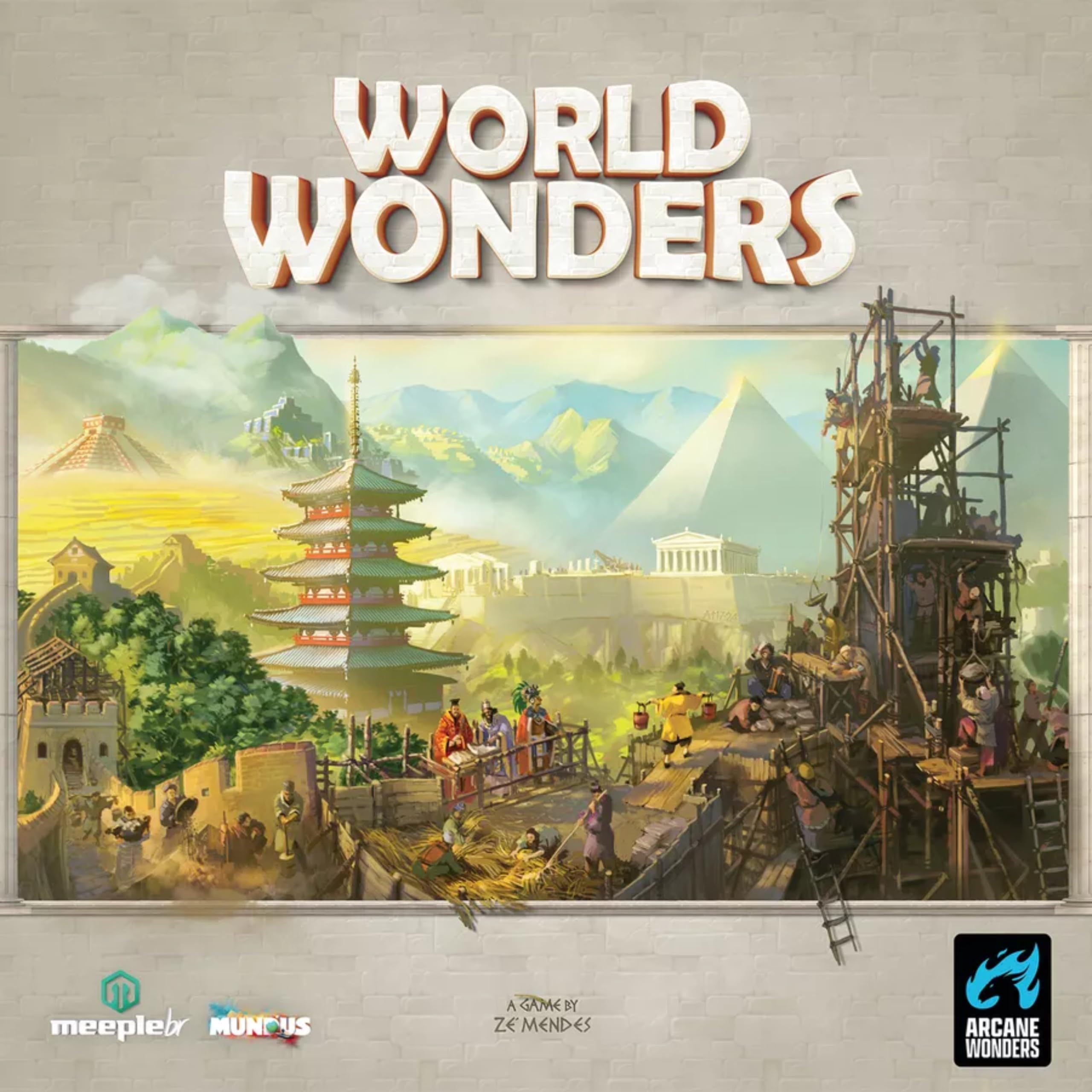 World Wonders Strategy Board Game by Arcane Wonders – Build Iconic Landmarks, Compete Strategically, for 1-5 players and Ages 14+