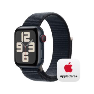 apple watch se gps + cellular 40mm midnight aluminum case with midnight sport loop with applecare+ (2 years)