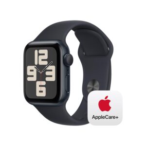 apple watch se gps 40mm midnight aluminum case with midnight sport band - m/l with applecare+ (2 years)