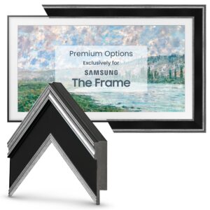 frame my tv deco tv frames - antique silver & black smart frame compatible only with samsung the frame tv (fits 2021-2024 frame tv, 55")