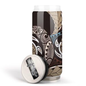 Hawaiian Honu Polynesian Sea Turtle Stainless Steel Tumbler Insulated Water Bottle Coffee Cup Travel Mug with Lid and Straw 500ml