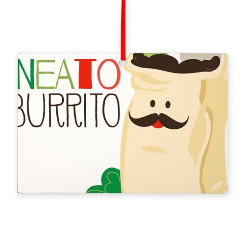 CafePress Neato Burrito Rectangle 6"x4" Wood Ornament