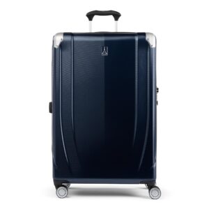 travelpro pathways 3 hardside expandable luggage, 8 spinner wheels, lightweight hard shell suitcase, checked large 28 inch, royal blue