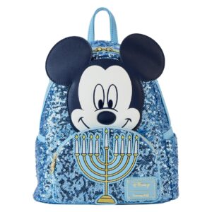 loungefly disney mickey mouse hanukkah sequin glow mini backpack