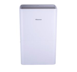 hisense 50 pint 3-speeds dehumidifier, 3 modes – auto, continuous, manual, 115v, led display, noise level 46 db, 24-hour on/off timer, up to 4500 sq. ft. - dh7021k1w (renewed)