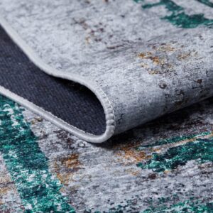 BESPOKY Beloretsk Grey Modern, Cotton Polyester Area Rug, Machine Washable Rug, Non Slip Rug, Living Room, Bedroom, Nursery, Hallway, Rug, Indoor Outdoor Area Rug, Turkish Rug, Holiday Sale Rug