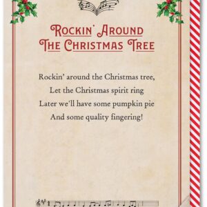 Brainbox Candy - Rude Christmas Card - 'Rockin Around The Christmas Tree' - Cheeky Xmas Songs | Carols - Funny Festive Seasonal Humour Cards - For Him Her Men Woman Friends - Merry Christmas