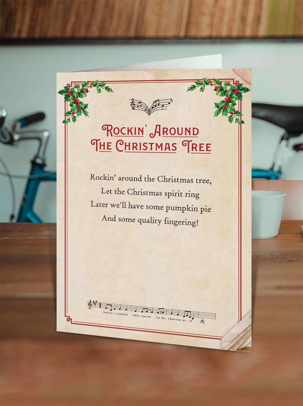 Brainbox Candy - Rude Christmas Card - 'Rockin Around The Christmas Tree' - Cheeky Xmas Songs | Carols - Funny Festive Seasonal Humour Cards - For Him Her Men Woman Friends - Merry Christmas