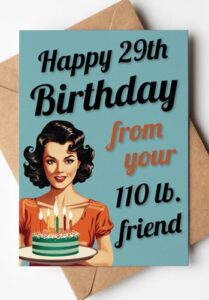 katie doodle - funny best friend birthday card - great for 30th, 40th, 50th, 60th, 65th, 70th, 75th, 80th, 90th birthday gifts for women her friendship - includes 5x7 inch card & envelope