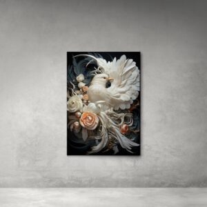 feather and birds, canvas gift, canvas, abstract feather wall art, feather wall art, modern art canvas, abstract wall art, decor canvas, home decor