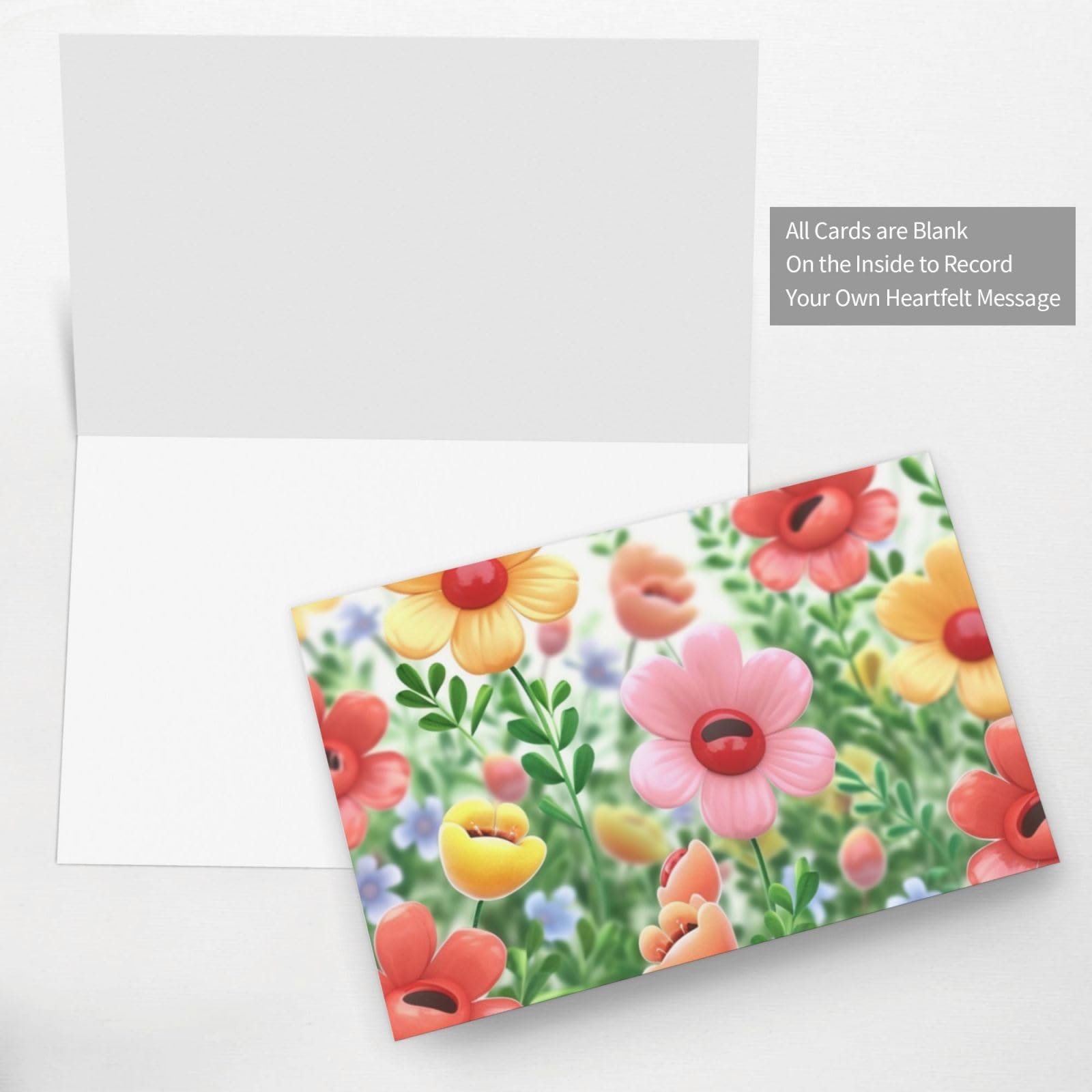 RLDOBOFE Birthday Cards With Envelopes Happy Flower Wedding Cards Sympathy Cards Thinking Of You Cards Note Thank You Cards Blank Inside All Occasions Greeting Cards