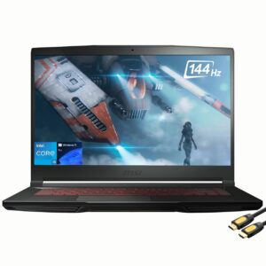 msi gf63 gaming laptop, 15.6" fhd ips 144hz, intel core i5-11400h(6 cores) up to 4.50ghz, geforce rtx 3050, 64gb ram, 2tb nvme ssd, thunderbolt 4, wifi6, backlit kb, sps hdmi, rj45, win 11 pro, black