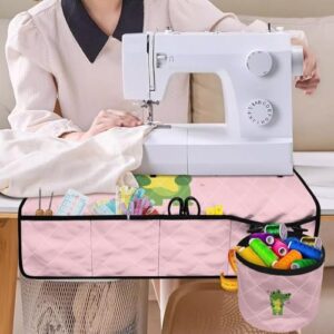 Kathyboom Crocodile Sewing Machine Pad with Pockets for Table Reduce Vibration Movement Noise, Soft Non Slip Sewing Machine Mats