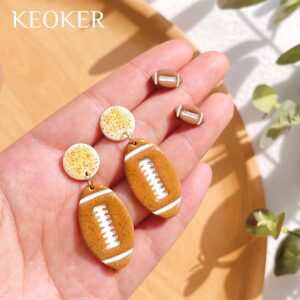 Keoker Football Clay Cutters, Football Polymer Clay Cutters, 7 Clay Cutters Shapes with 9 Number Polymer Clay Stamps, Football Jersey Polymer Clay Cutter for Earrings, Football Helmet Clay Cutter.