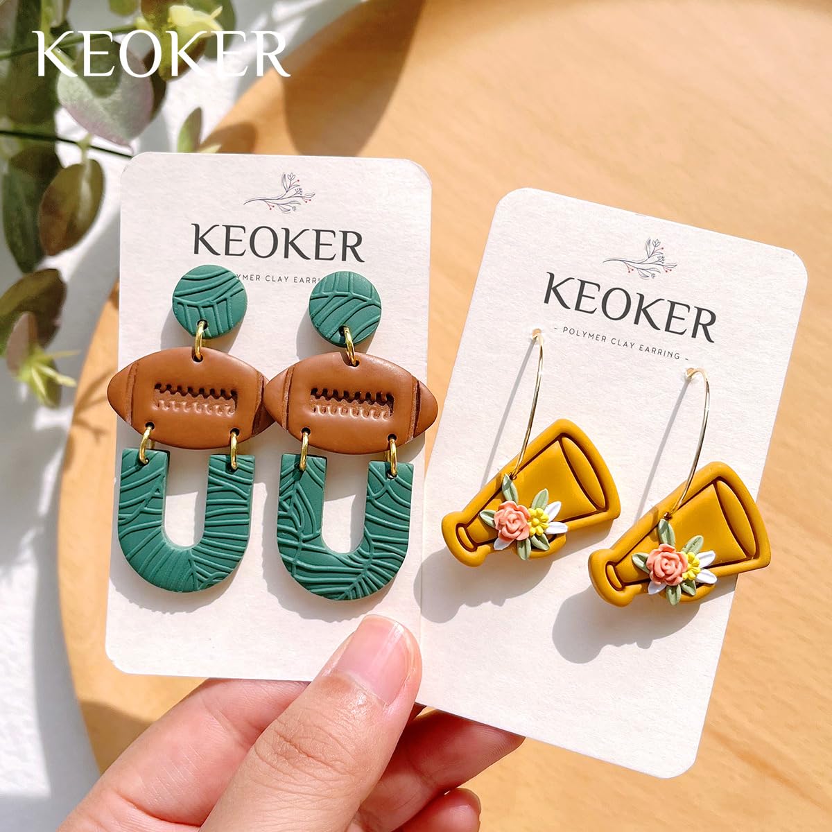 Keoker Football Clay Cutters, Football Polymer Clay Cutters, 7 Clay Cutters Shapes with 9 Number Polymer Clay Stamps, Football Jersey Polymer Clay Cutter for Earrings, Football Helmet Clay Cutter.