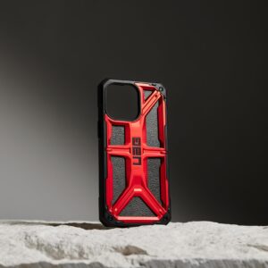 URBAN ARMOR GEAR UAG Designed for iPhone 15 Pro Max Case 6.7" Monarch Crimson Bundle with UAG Screen Protector Glass Shield Plus 6.7"