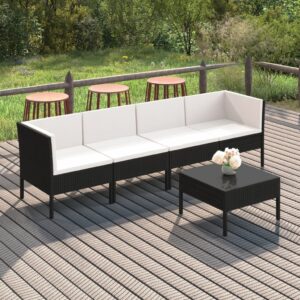 barash 5 piece patio set with cushions patio furniture sets outdoor patio furniture sectional outdoor furniture patio conversation sets rattan black 3094336