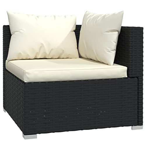 vidaXL 12-Piece Outdoor Poly Rattan Lounge Set with Cushions - Reliable Weather-Resistant PE Rattan Material - Includes Sofas, Footrest, Table, and Cushions