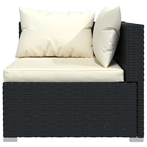 vidaXL 12-Piece Outdoor Poly Rattan Lounge Set with Cushions - Reliable Weather-Resistant PE Rattan Material - Includes Sofas, Footrest, Table, and Cushions