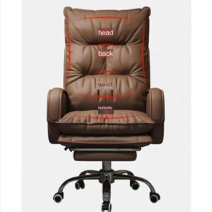 Home Office Desk Chairs, Swivel Chair Leather Computer Office Comfortable Home Ergonomic Swivel Chair (Color : White, Size : Foot Pedal)