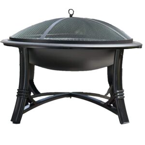 firepit table for outside, wood burning pit, multifunctional fire pit table, round with spark screen cover for camping, outdoor heating, bonfire