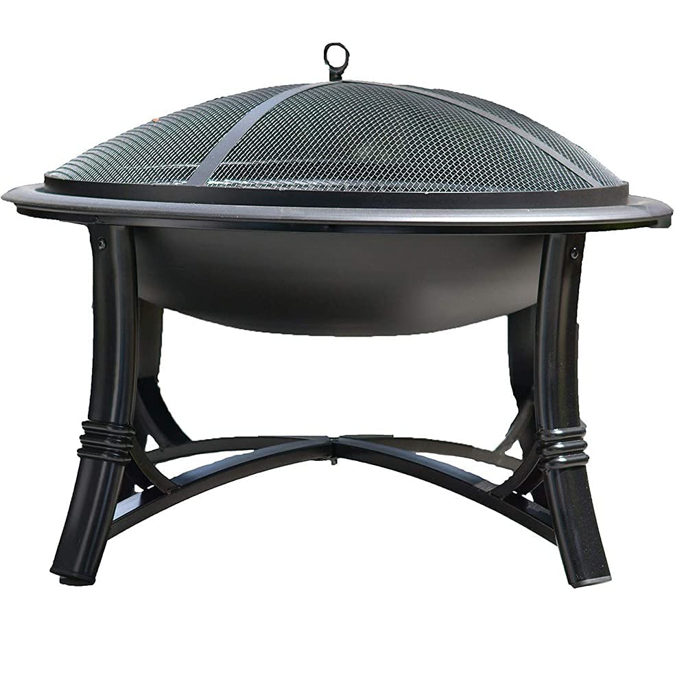 Firepit Table for Outside, Wood Burning Pit, Multifunctional Fire Pit Table, Round with Spark Screen Cover for Camping, Outdoor Heating, Bonfire