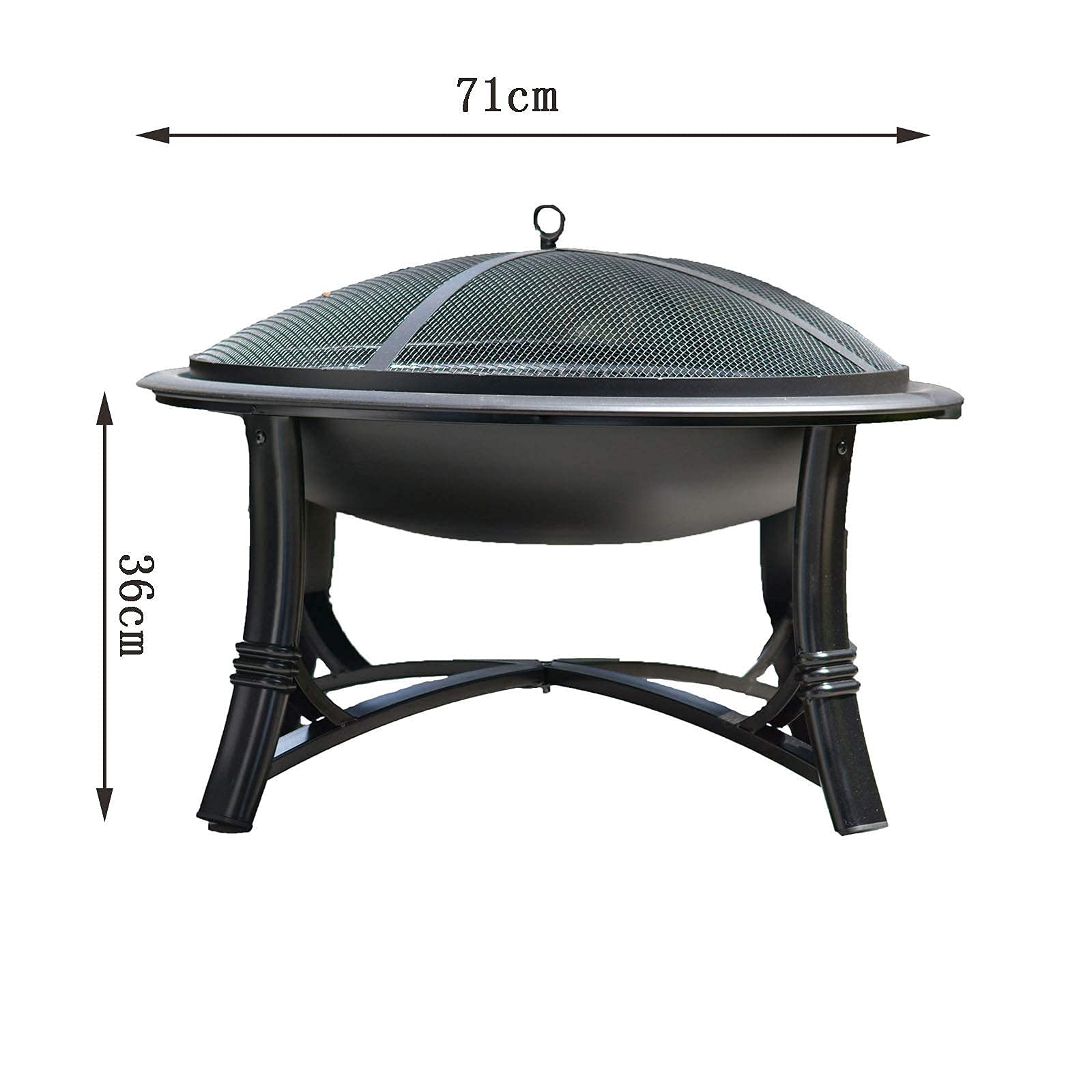 Firepit Table for Outside, Wood Burning Pit, Multifunctional Fire Pit Table, Round with Spark Screen Cover for Camping, Outdoor Heating, Bonfire