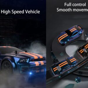 Apawband RC Drift Car 1/14 Scale RC Car RTR Remote Control Race Cars Drifting Toy for Boys Kids 4WD 30KM/H RC Vehicle with LED Lights Drift Tires + Racing Tires