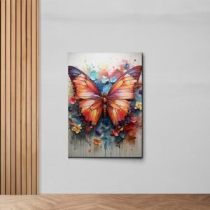 Abstract Painting Buy Canvas Wall Art, Butterfly Painting Art, Butterfly canvas, bedroom Butterfly wall art,Watercolor abstract Butterfly canvas painting