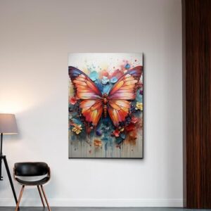 Abstract Painting Buy Canvas Wall Art, Butterfly Painting Art, Butterfly canvas, bedroom Butterfly wall art,Watercolor abstract Butterfly canvas painting