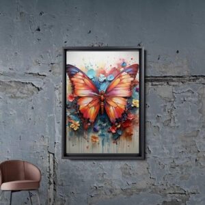 Abstract Painting Buy Canvas Wall Art, Butterfly Painting Art, Butterfly canvas, bedroom Butterfly wall art,Watercolor abstract Butterfly canvas painting