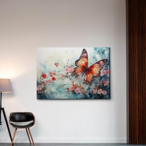 Abstract Painting Buy Canvas Wall Art, Butterfly Painting Art, Butterfly canvas, bedroom Butterfly wall art,Watercolor abstract Butterfly canvas painting