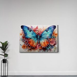 Abstract Painting Buy Canvas Wall Art, Butterfly Painting Art, Butterfly canvas, bedroom Butterfly wall art,Watercolor abstract Butterfly canvas painting