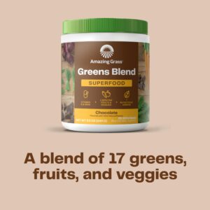 Isopure Build Your Smoothie Chocolate Bundle Dutch Chocolate Low Carb Protein Powder (14 Servings) and Amazing Grass Greens Chocolate Blend Superfood (30 Servings)