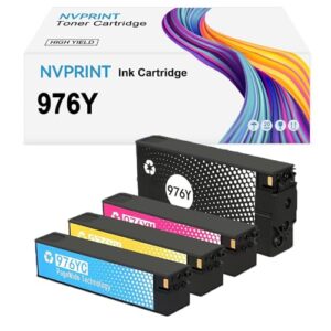 nvprint remanufactured 976y ink cartridges l0r06a l0r08a l0r05a l0r07a replacement for hp pw managed p55250dw p57750dw pagewide pro 500 552dw mfp 577dw mfp 577z series printer.(4 pack)