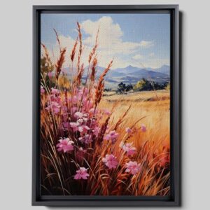 frame tv art spring, samsung frame tv art, wildflower field, frame tv art vintage., wall art, wall decor