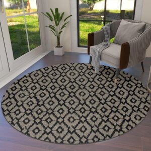 Abstract Contemporary Area Rug Carpet for Kids Teen Girls Boys Bedroom, Living Room, Washable Outdoor Indoor Accent Throw Runner Floor Mat Area+Rug Solid Minimalist Geometric 6FT(Round)