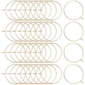 beebeecraft 1 box 100pcs 25mm wine glass charm rings 18k gold plated 316 stainless steel open round beading earring hoops findings supplies for jewelry making diy craft kit