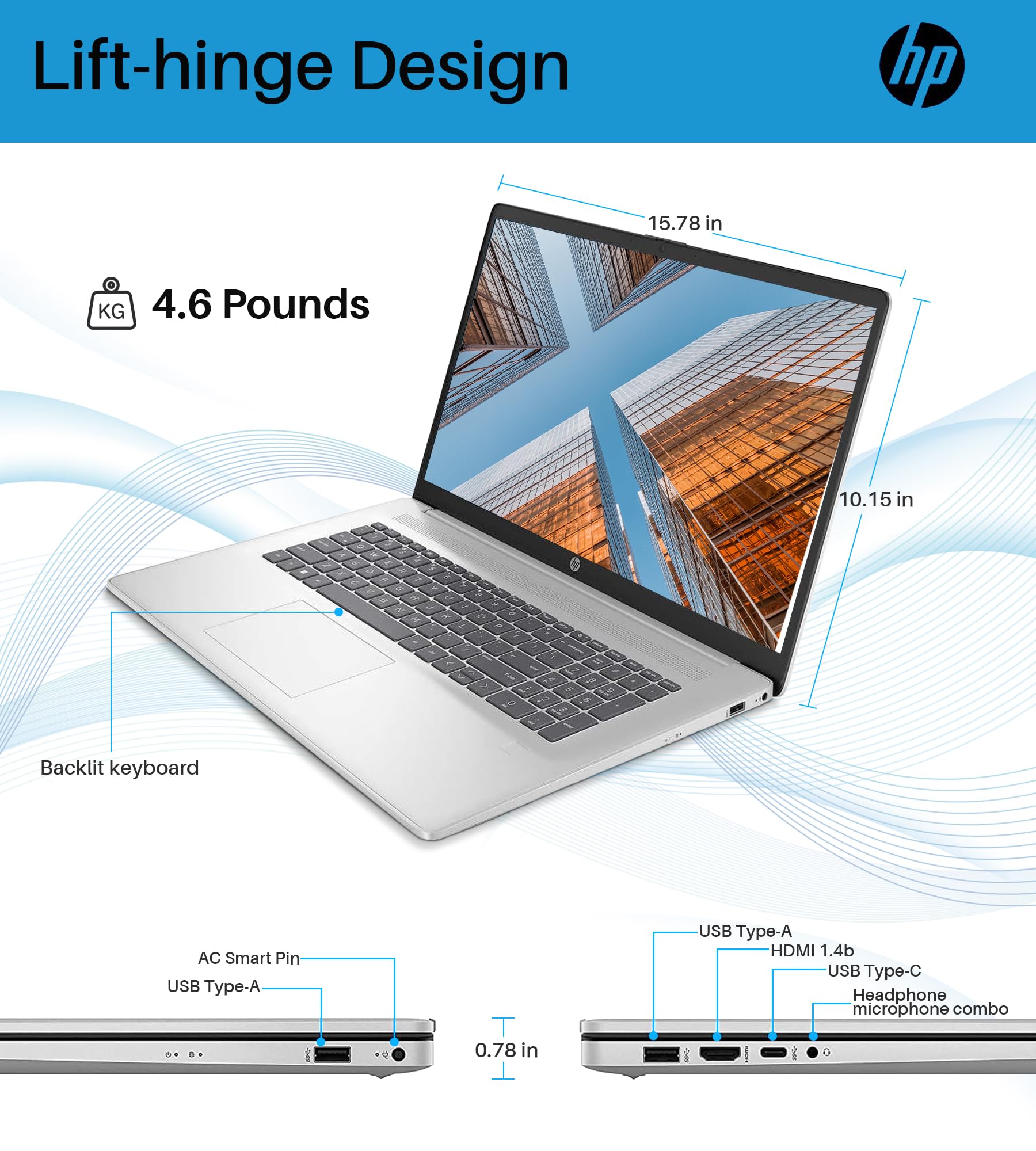 HP 17.3 Laptop, 2023 Best Laptop for Working, 17.3" FHD Display, Intel Core i5 1335U Processor up to 4.6GHz, 32GB RAM, 1TB SSD, Intel Iris Xe Graphics, Wi-Fi 6, Backlit Keyboard, Windows 11 Home