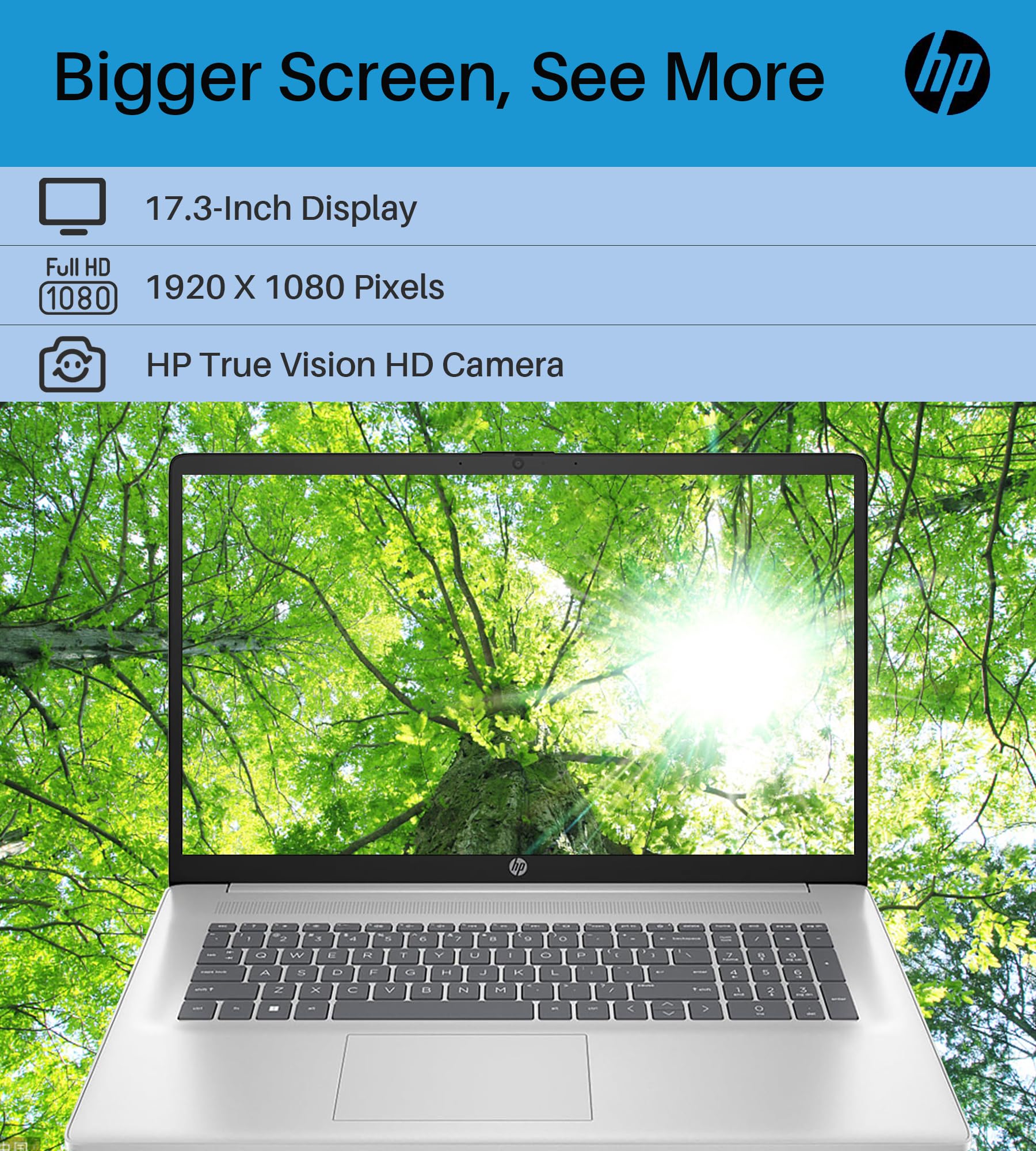 HP 17.3 Laptop, 2023 Best Laptop for Working, 17.3" FHD Display, Intel Core i5 1335U Processor up to 4.6GHz, 32GB RAM, 1TB SSD, Intel Iris Xe Graphics, Wi-Fi 6, Backlit Keyboard, Windows 11 Home