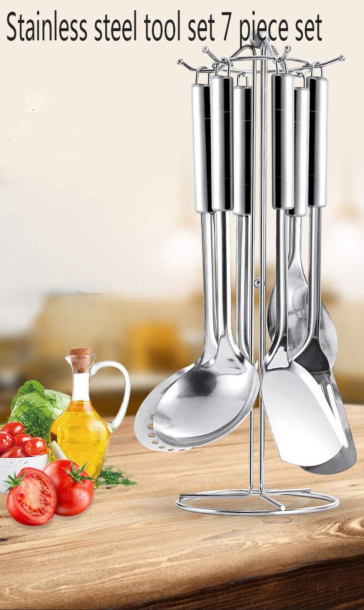 7Pieces Stainless Steel Kitchenware Set Cooking Spoon Shovel Spatula Soup Colander Home Kitchen Utensils Tools Gifts Kitchen