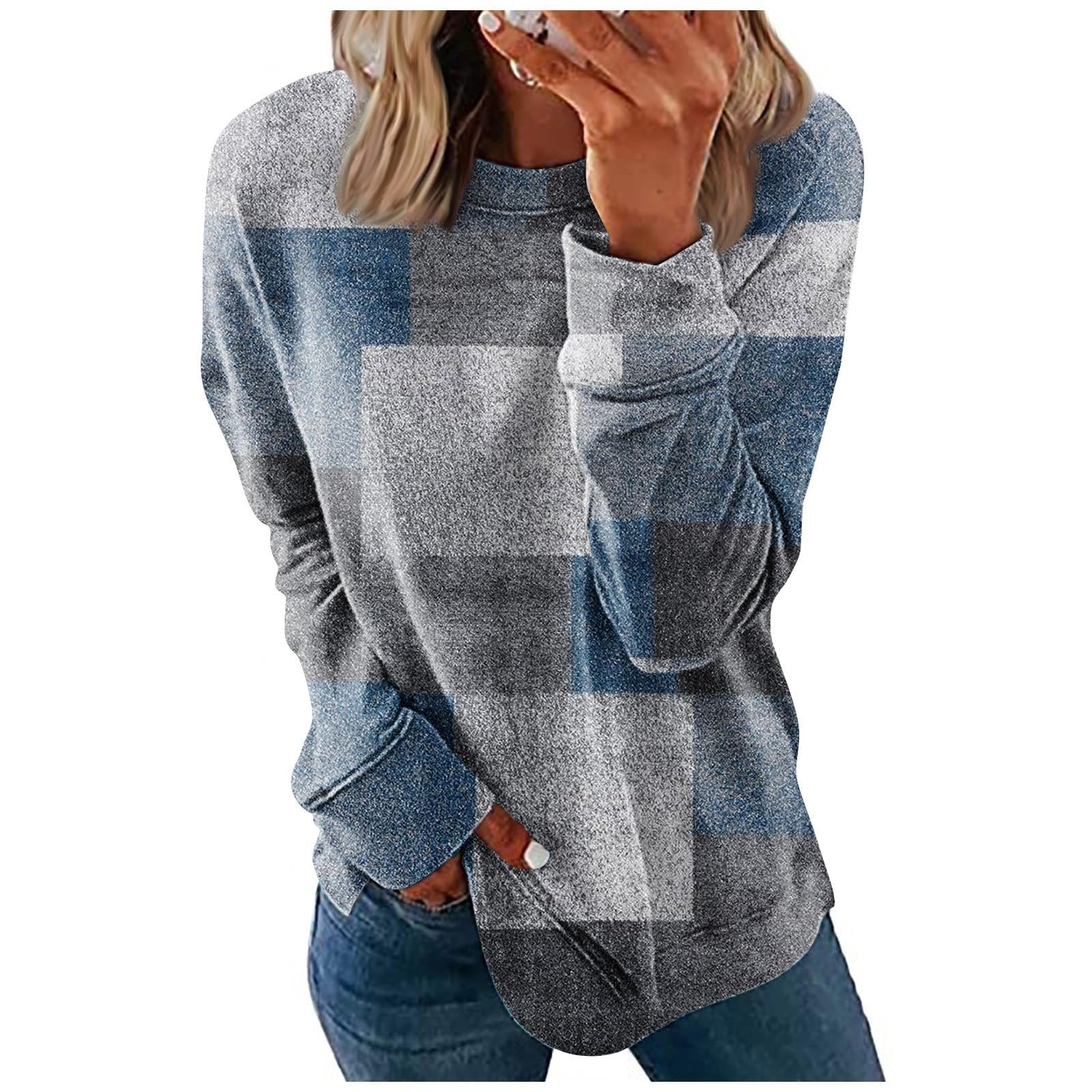 Long Sleeve Shirts For Women,Fall Fashion 2023 Clothing Going Out Tops Dressy Casual Blouses Sweatshirts Tunics Or Tops To Wear With Leggings Winter Clothes Outfits Pullover Sweater(0c-Navy,Medium)