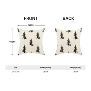 CXMEIFLY Christmas Pillow Covers 20x20 Inch Set of 2 White Black Christmas Tree Decor Throw Pillows Winter Xmas Holiday Outdoor Cushion Cases for Couch Bed Decorations